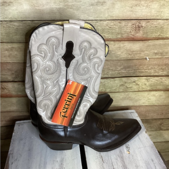 Shoes | Ferrini French Calf Chocolate Western Boots Ladies Size 85 Nwt ...